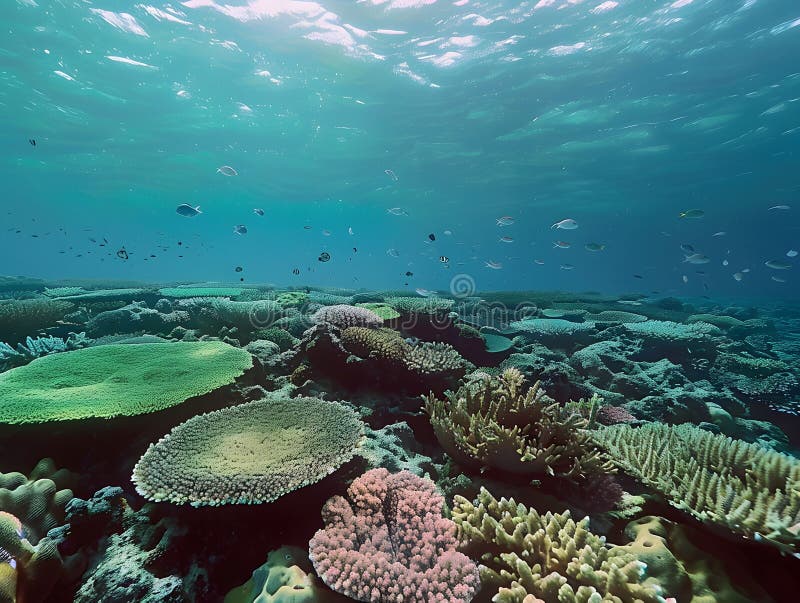 Diverse Coral Reef Ecosystem Stock Illustration - Illustration of ...