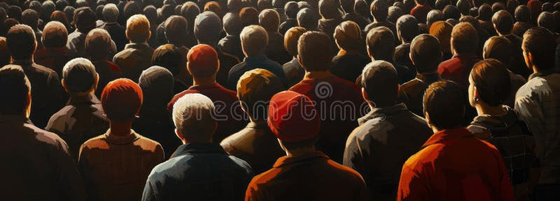 A Large Group of People Standing in a Crowd at a Sporting Event Stock ...