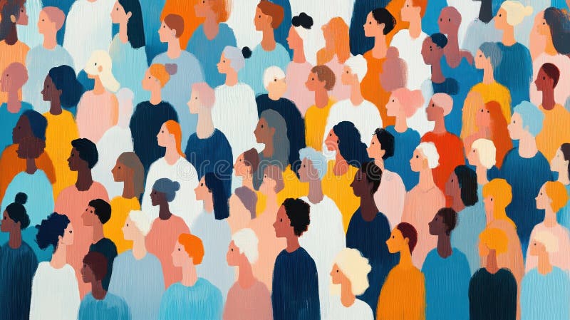 Diverse Crowd of People. Concept of Society, Community, Diversity and ...