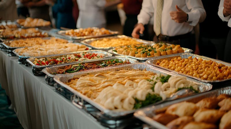 Diverse Culinary Assortment at Celebratory Event Buffet Table Display ...