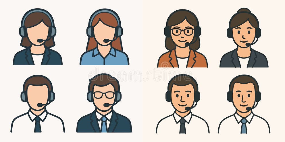 Diverse Customer Support Team Illustrations for Professional Use Stock ...