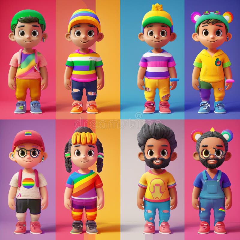 225 Diverse 3D Cartoon LGBTQ Characters Celebrating Inclusion and ...