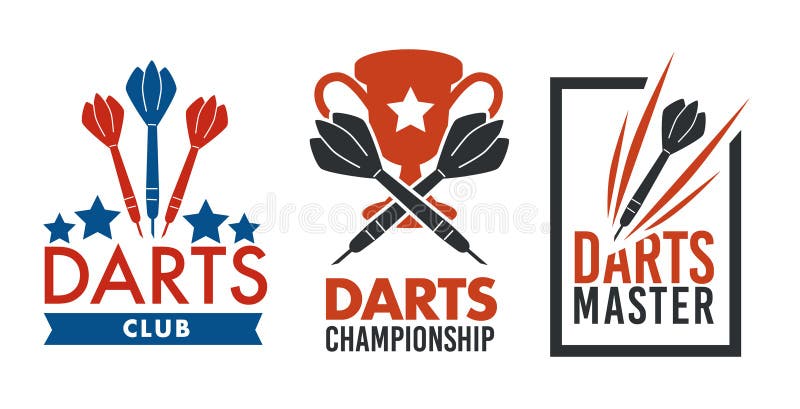 Diverse Darts Club Logos Set Stock Illustration - Illustration of ...