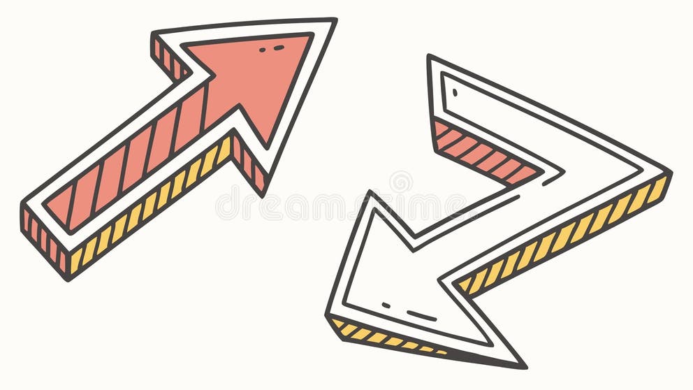 Diverse Directional Arrows. Navigation and Movement Symbols, Vector ...