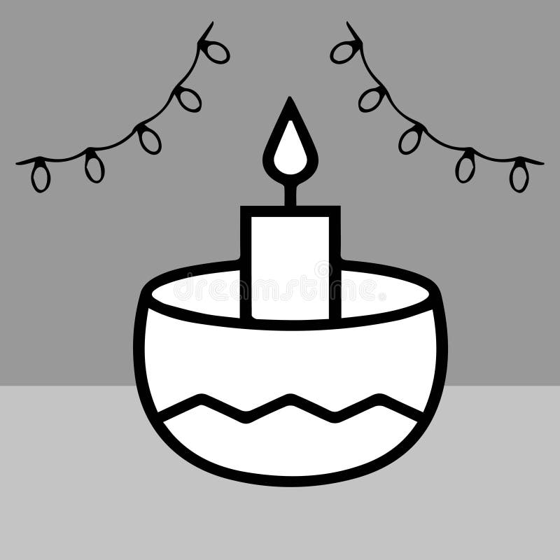 Diverse Diwali Lights Made with Black Pattern Elements. Stock ...