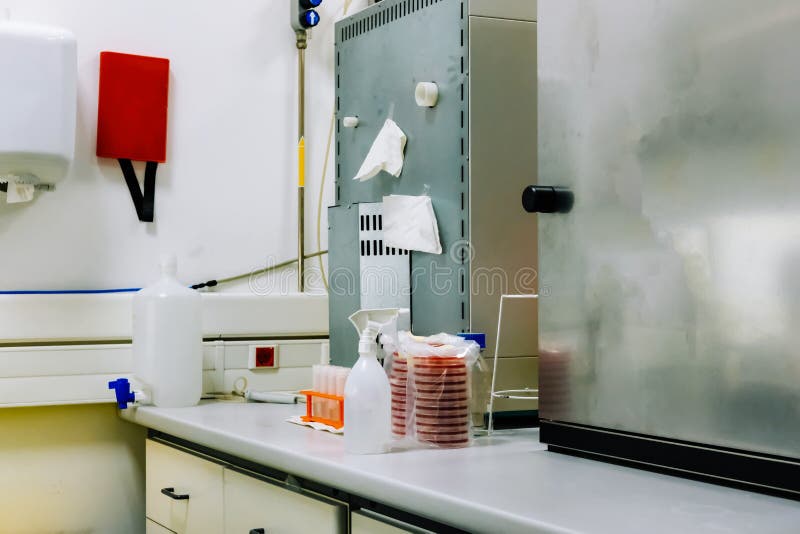 Equipment in laboratory stock image. Image of microbiology - 141241957