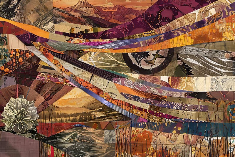 Diverse Fabric Collage stock illustration. Illustration of thread ...