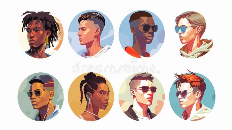 Diverse Face Avatars Bundle for Creative Projects Stock Vector ...