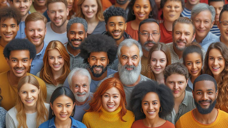 Diverse Faces Radiating Positivity and Essence of Worldwide Unity Stock ...