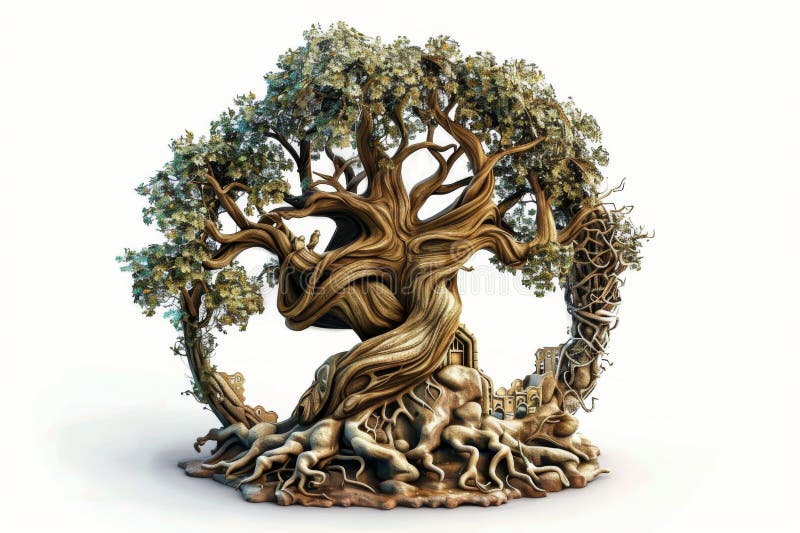 Diverse Family Structures Tree Emblem Stock Illustration - Illustration ...