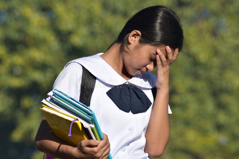 A Diverse Female Student Under Stress Stock Image - Image of impatient ...