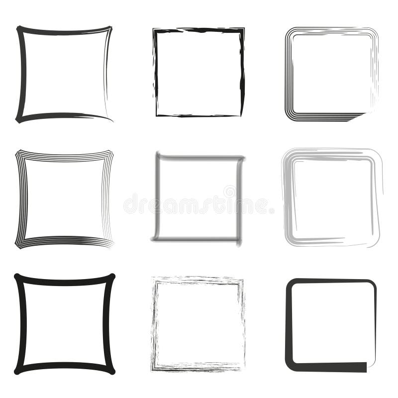 Diverse Frames Set. Abstract Border Designs. Creative Square Graphics ...