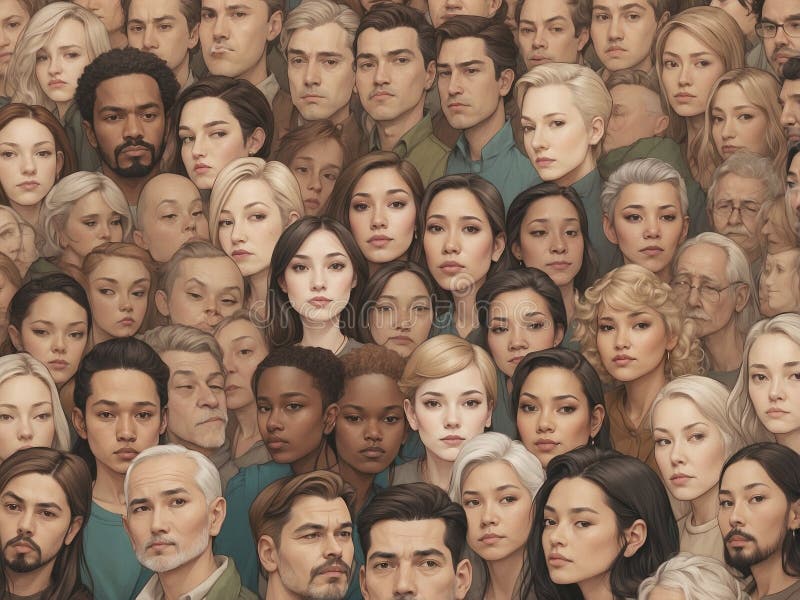 A Diverse Gathering of Realistic Faces Showcasing a Wide Range of ...
