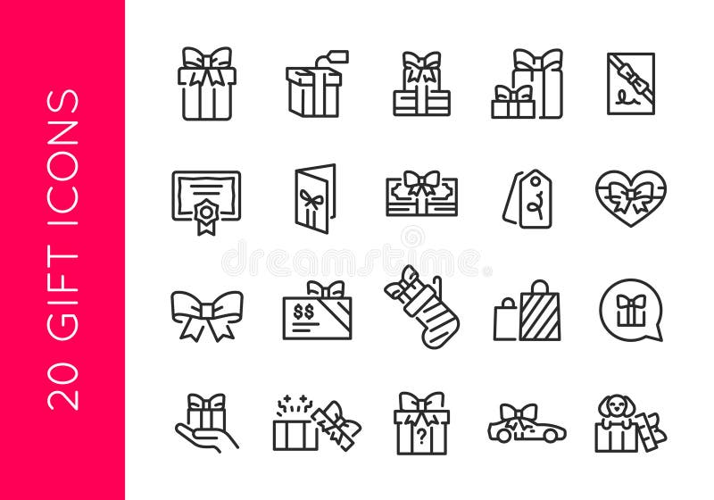 Diverse Gift Icon Set stock vector. Illustration of incentive - 317485903