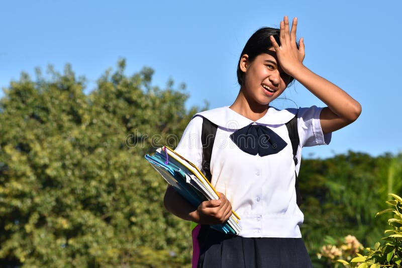 A Diverse Girl Student Memory Problems Stock Photo - Image of ...