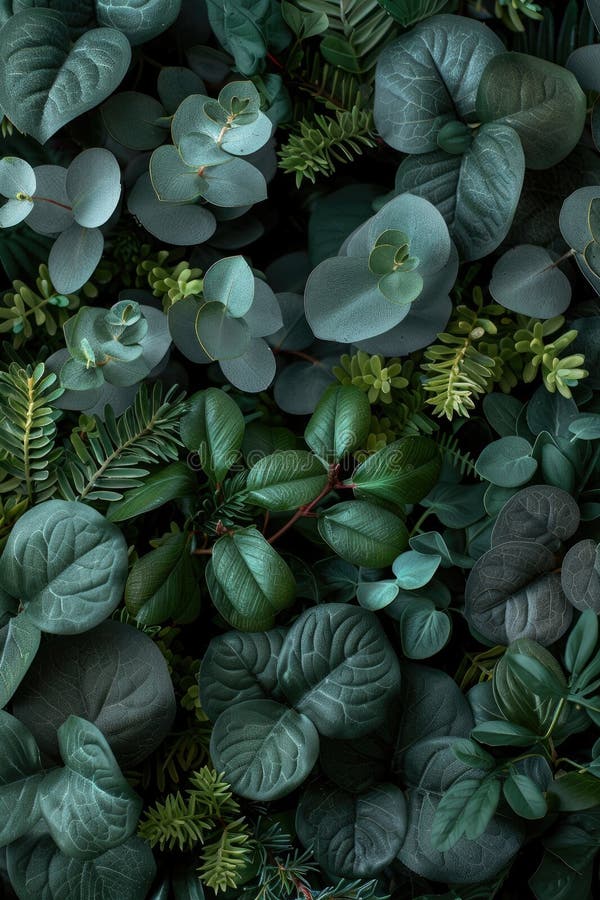 Diverse Greenery Featuring Various Types of Leaves in a Lush Natural ...