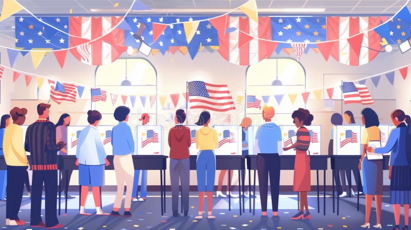 Diverse Group of Adults Participating in the Democratic Process by ...