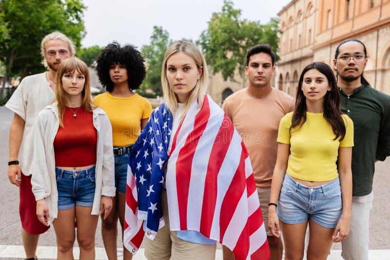 Diverse Group of American People Looking Confidently at the Camera ...
