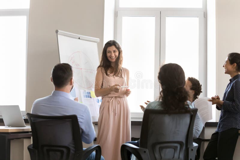 Diverse Group Applauding Happy Proud Presenter, Clapping Hands Stock ...