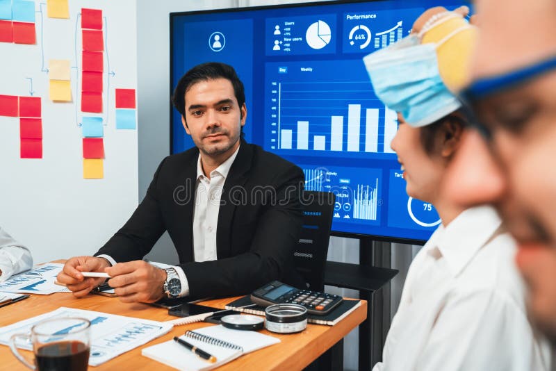 Group of Business Analyst Team Analyzing Financial Data Report ...