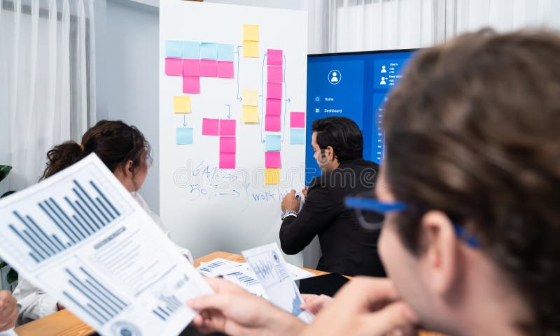 Group of Business Analyst Team Analyzing Financial Data Report ...