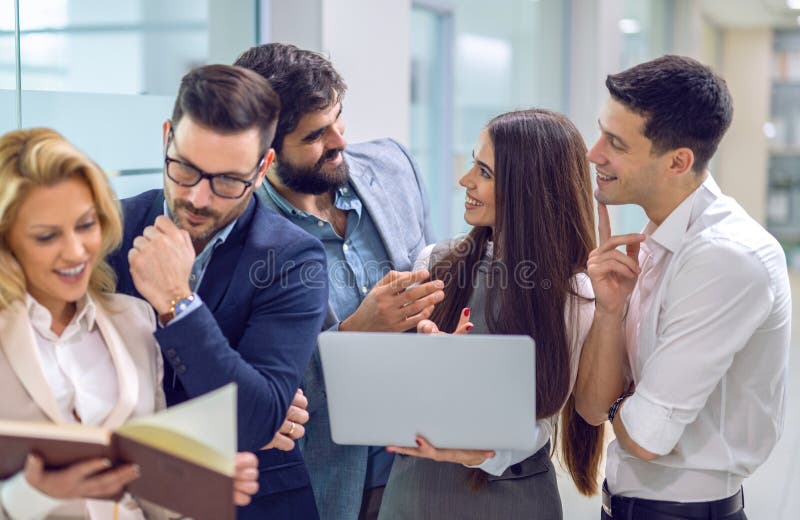 Diverse Group of Business Partners Working Together in Office. Stock ...