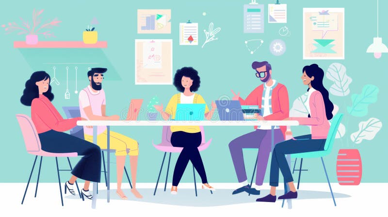 Diverse Group of Business People Engaged in Collaborative Discussion at ...