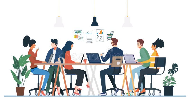 Diverse Group of Business Professionals Brainstorm Ideas in Modern ...