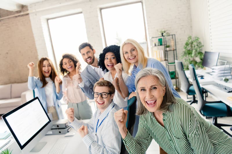 Professional Business Team Celebrating Success Together in a Modern ...