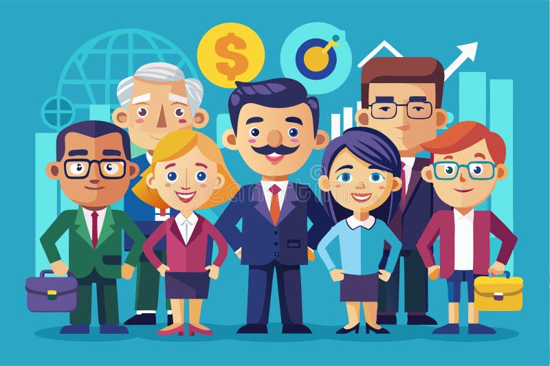 A Diverse Group of Cartoon Characters Representing a Finance Team ...