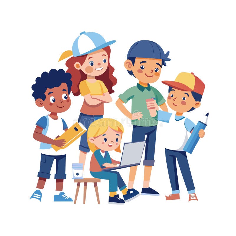 Diverse Group of Children Learning Together, Collaboration, Education ...