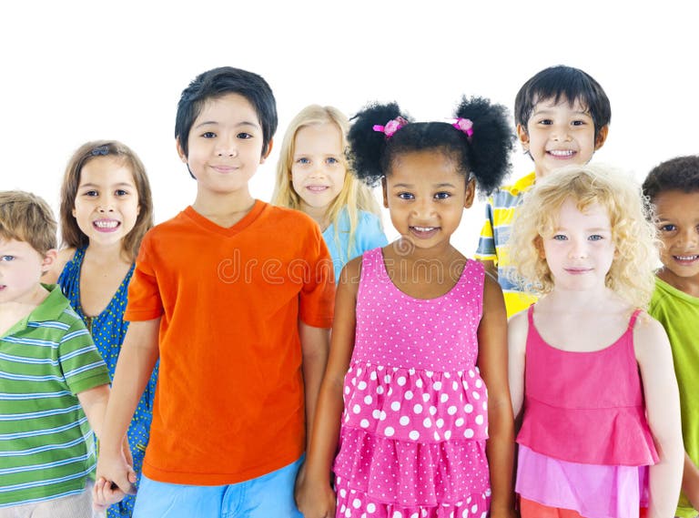 Diverse Group of Children Smiling Stock Image - Image of isolated ...