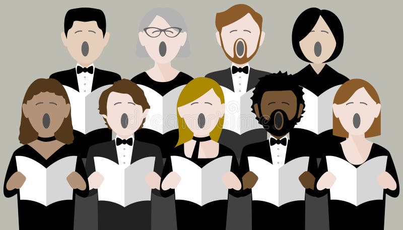 A Diverse Group of Formal Choir Singers Stock Vector - Illustration of ...