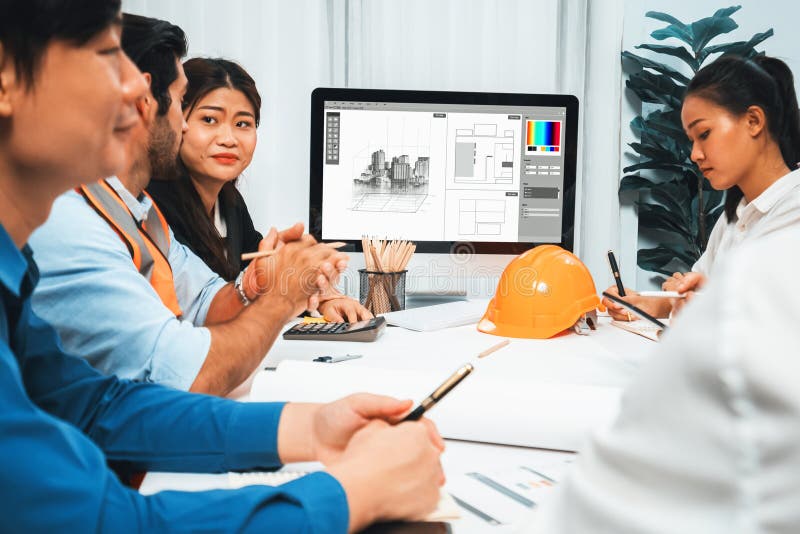 Diverse Group of Civil Engineer and Client Working on Architect ...