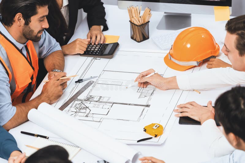 Diverse Group of Civil Engineer and Client Working on Architect ...
