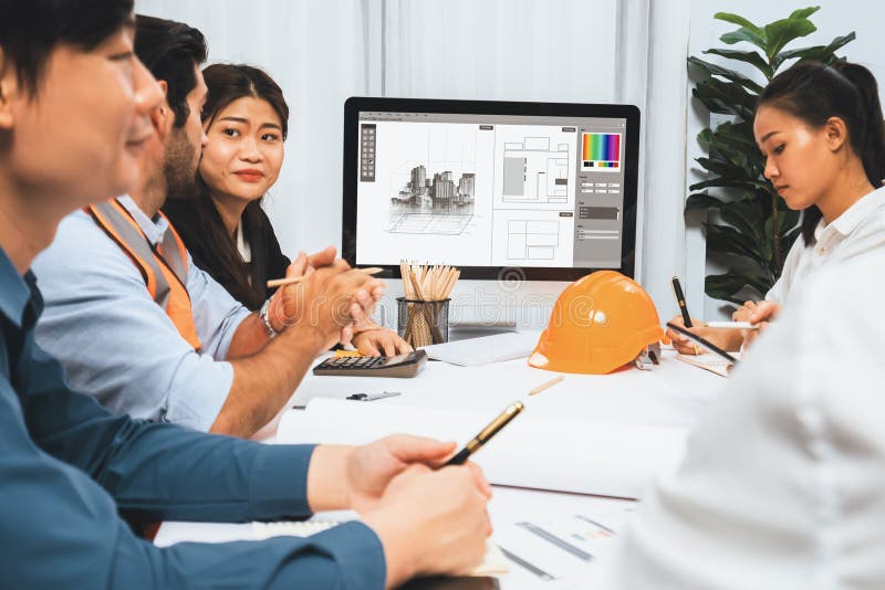 Diverse Group of Civil Engineer and Client Working on Architect ...