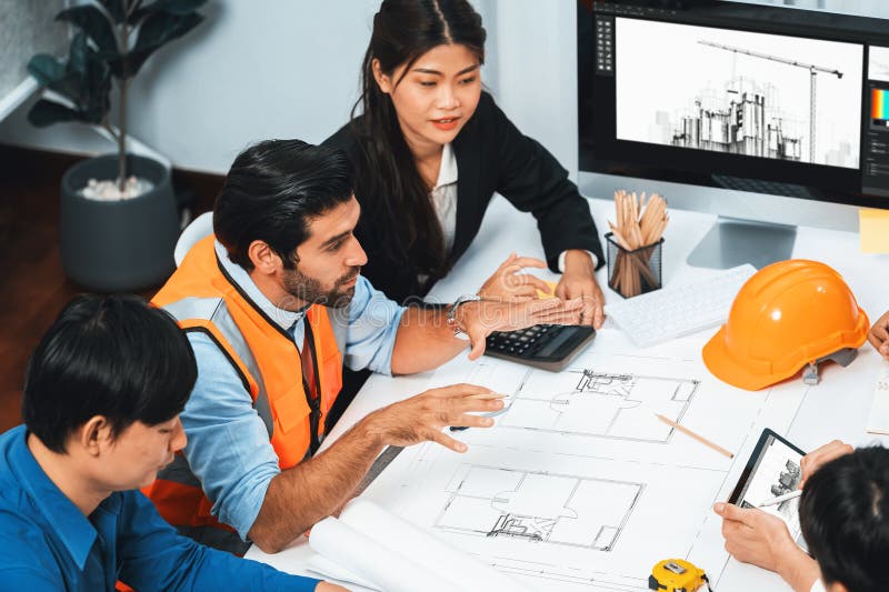 Diverse Group of Civil Engineer and Client Working on Architect ...