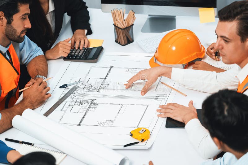 Diverse Group of Civil Engineer and Client Working on Architect ...