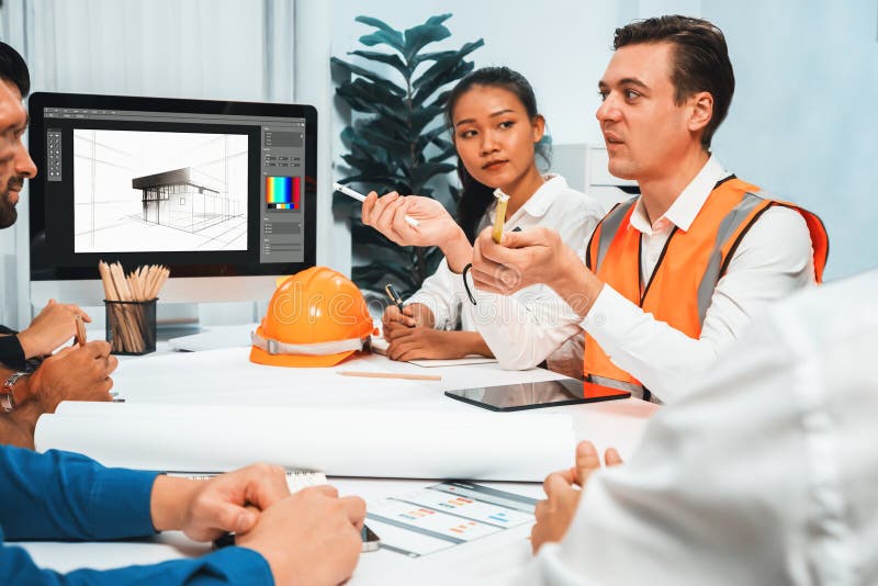 Diverse Group of Civil Engineer and Client Working on Architect ...