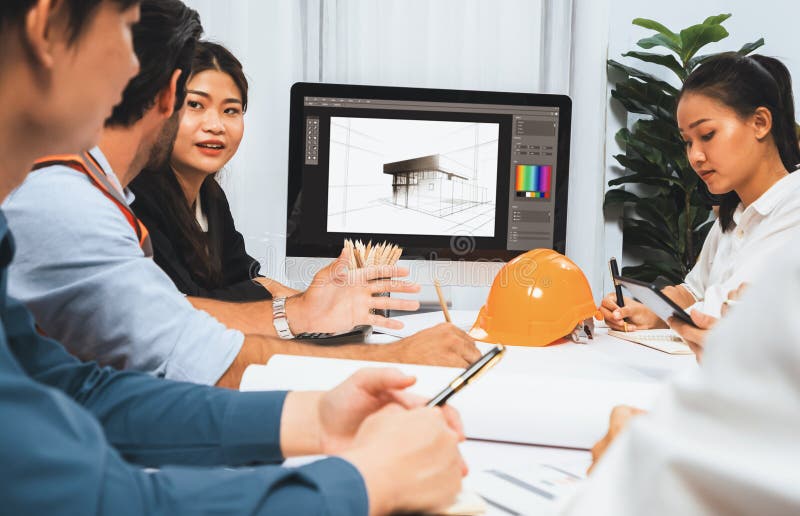 Diverse Group of Civil Engineer and Client Working on Architect ...