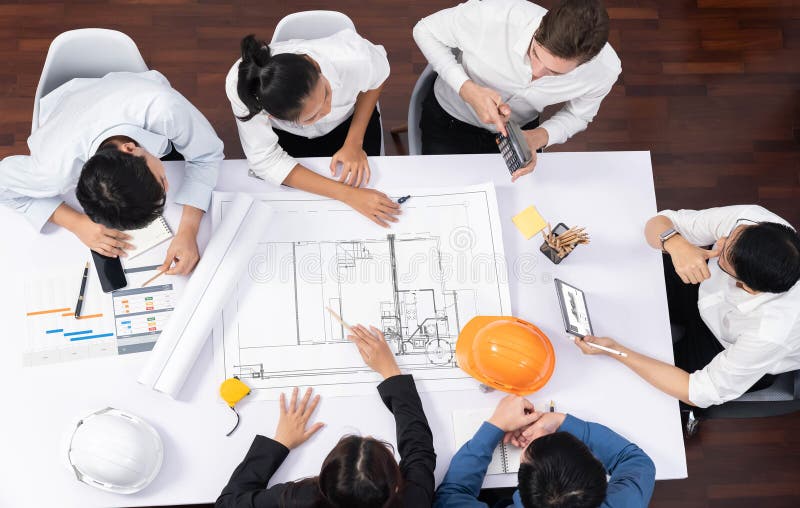 Group of Diverse Office Worker Employee Working Together. Prudent Stock ...