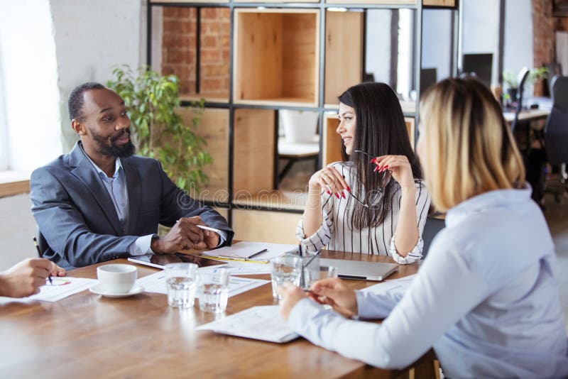 Co Workers Having Meeting Conference Room Stock Photos - Free & Royalty ...