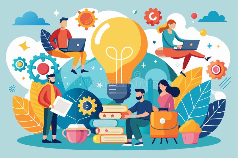 A Diverse Group Collaborates on Innovative Concepts, Surrounded by ...