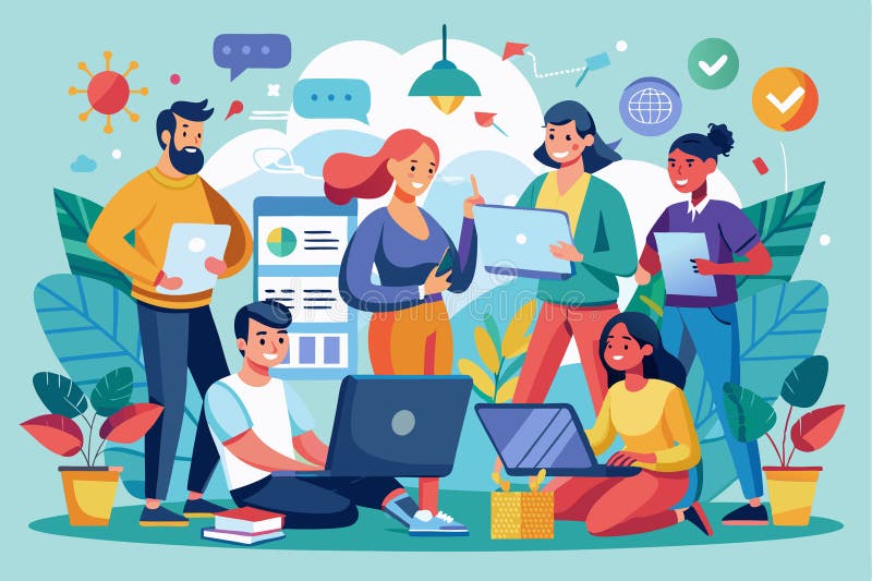 A Diverse Group of Colleagues Engages in a Collaborative Project ...