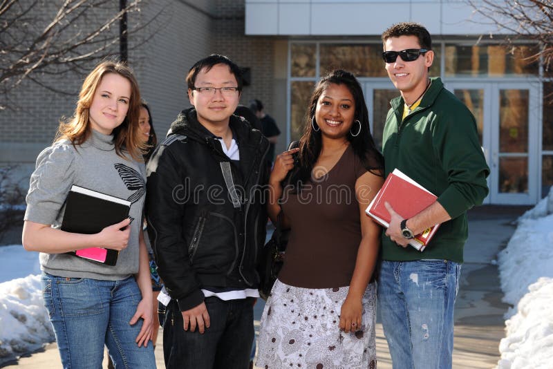College Student Diversity on University Campus Stock Image - Image of ...
