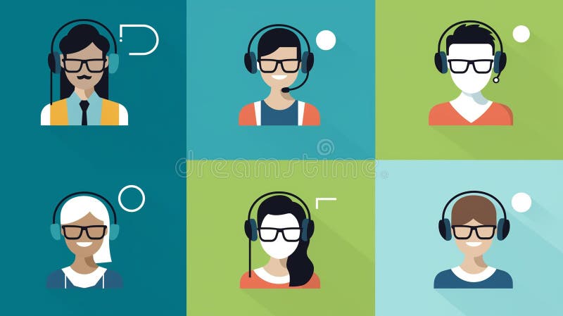 Diverse Group of Customer Service Representatives Engaged in ...