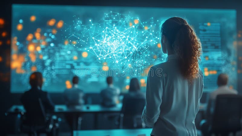 Diverse Group of Employees Engaged in Virtual Meeting Environment Stock ...