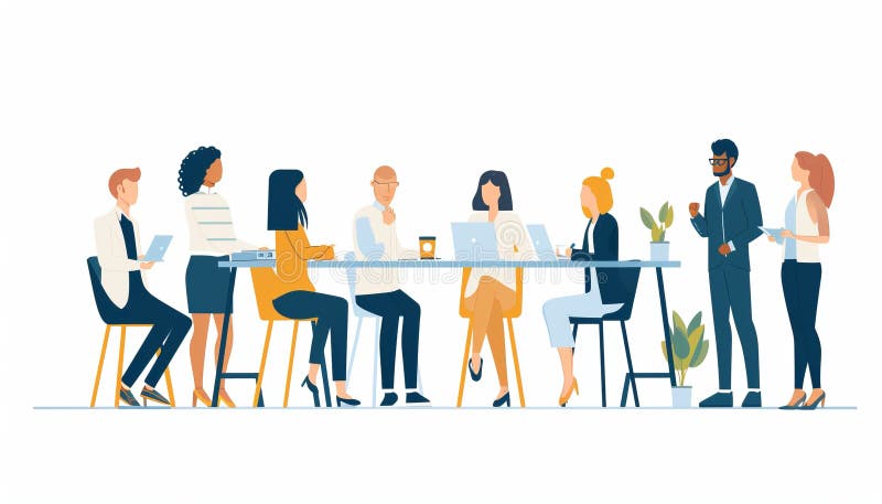 Diverse Group of Employees in Team Collaboration or Communication in ...