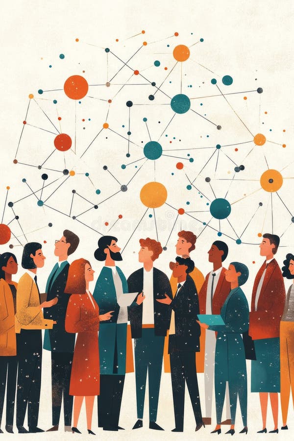 Diverse Group Engaged in Professional Discussion with Network ...