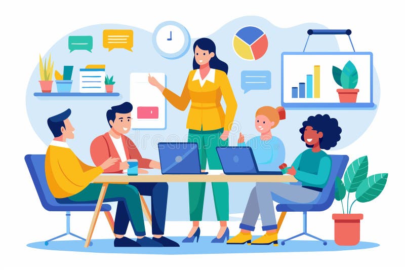 A Diverse Group is Engaged in a Project Meeting, Sharing Ideas and ...